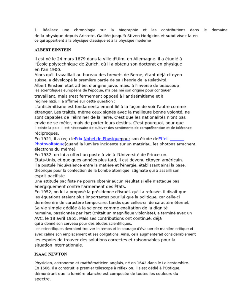 Biographie des grands physiciens historiques | PDF | Platon | Aristote