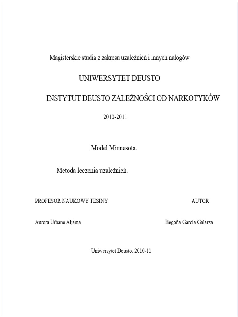 Model Minnesota W Uzależnieniach | PDF