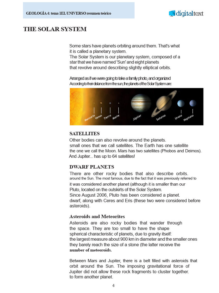 solar system | PDF | Planets | Solar System