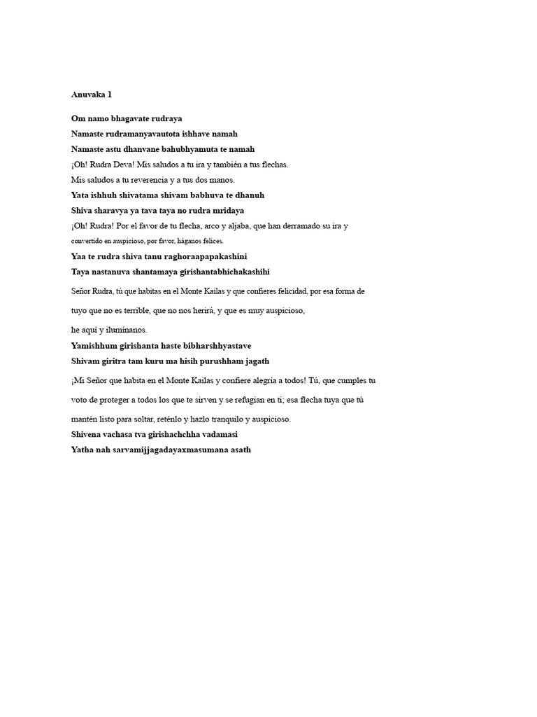 Saludos y Oraciones a Rudra Deva | PDF