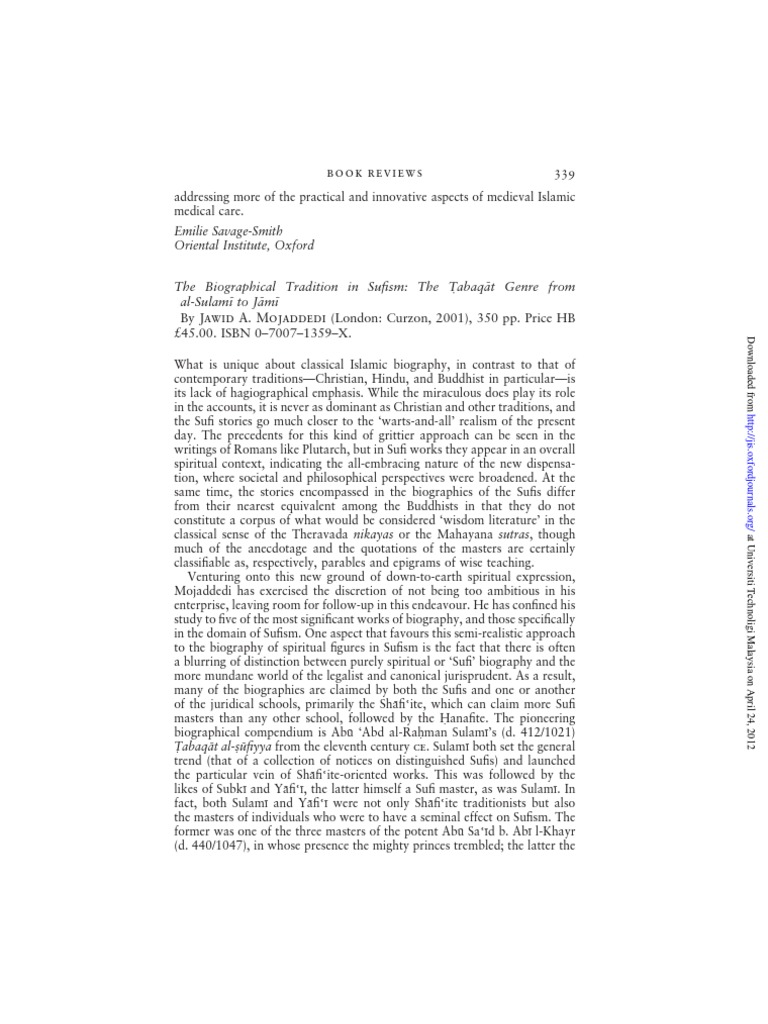 Review Book Tabaqat | PDF | Sufism | Biography