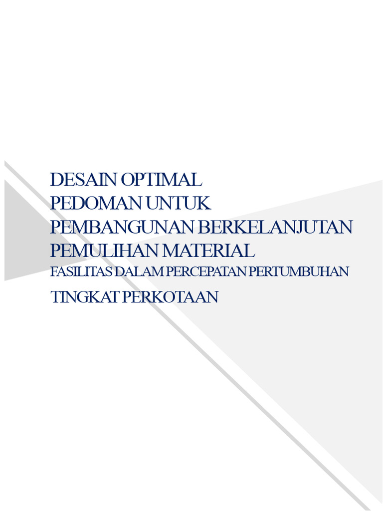 Pedoman Desain Fasilitas Pemulihan Material | PDF