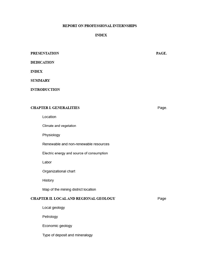 Index Professional Internship Report | PDF | Mining | Geology