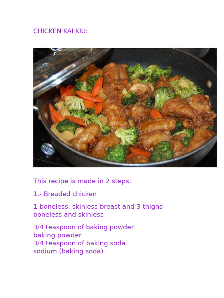 Kai Kiu Chicken recipe | PDF