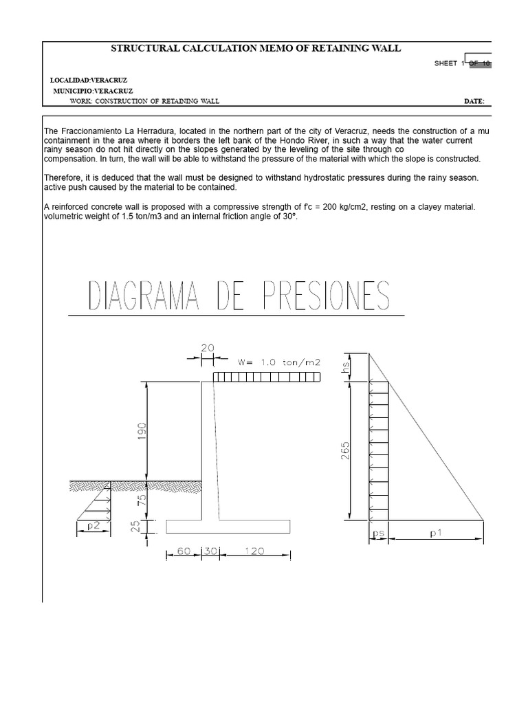 Retaining Wall Structural Calculations | PDF | Mechanical Engineering ...