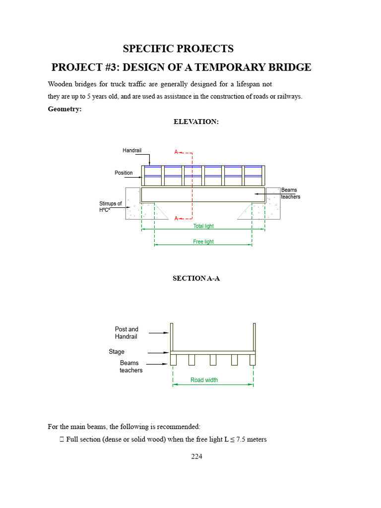 Temporary Bridge Design Specifications | PDF | Bending | Beam (Structure)