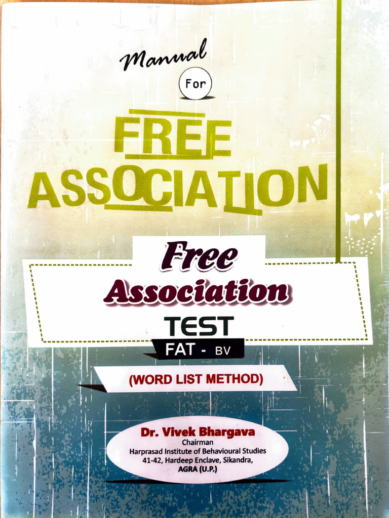 Free Association Test - Manual | PDF