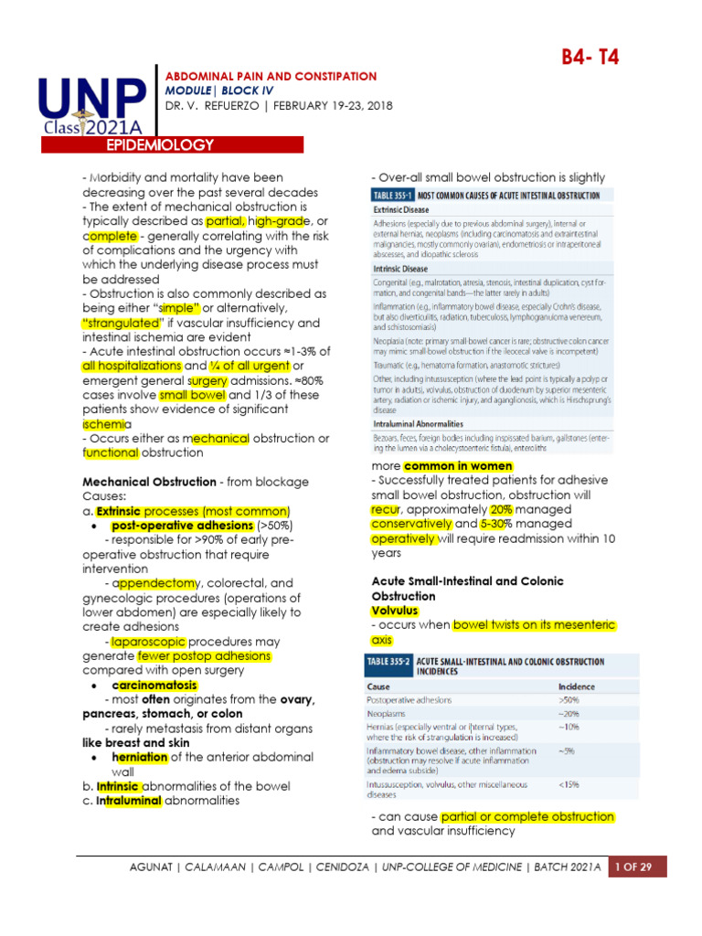 Abdominal Pain and Constipation Overview | PDF | Large Intestine ...