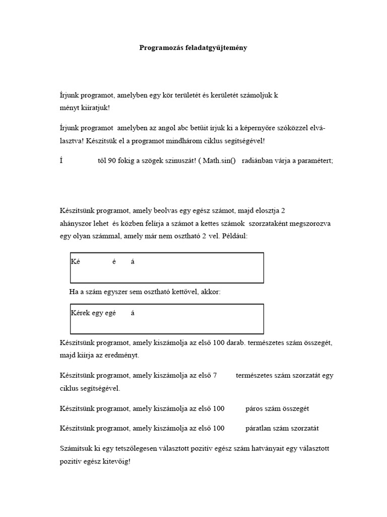 Csharp_feladatok_ciklusok | PDF