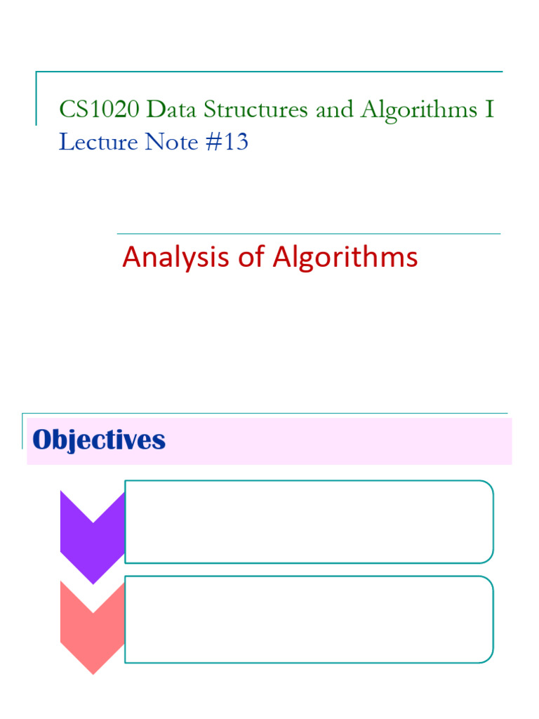 Lect13 Analysis of Algorithms | PDF | Time Complexity | Algorithms
