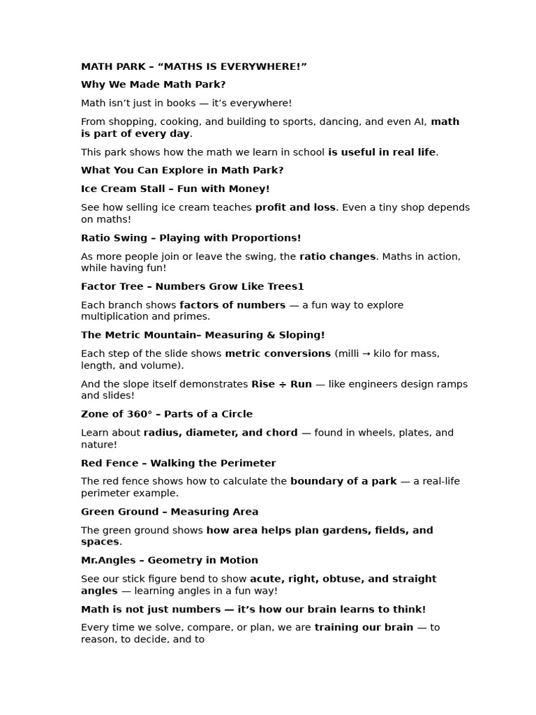 MATH PARK | PDF