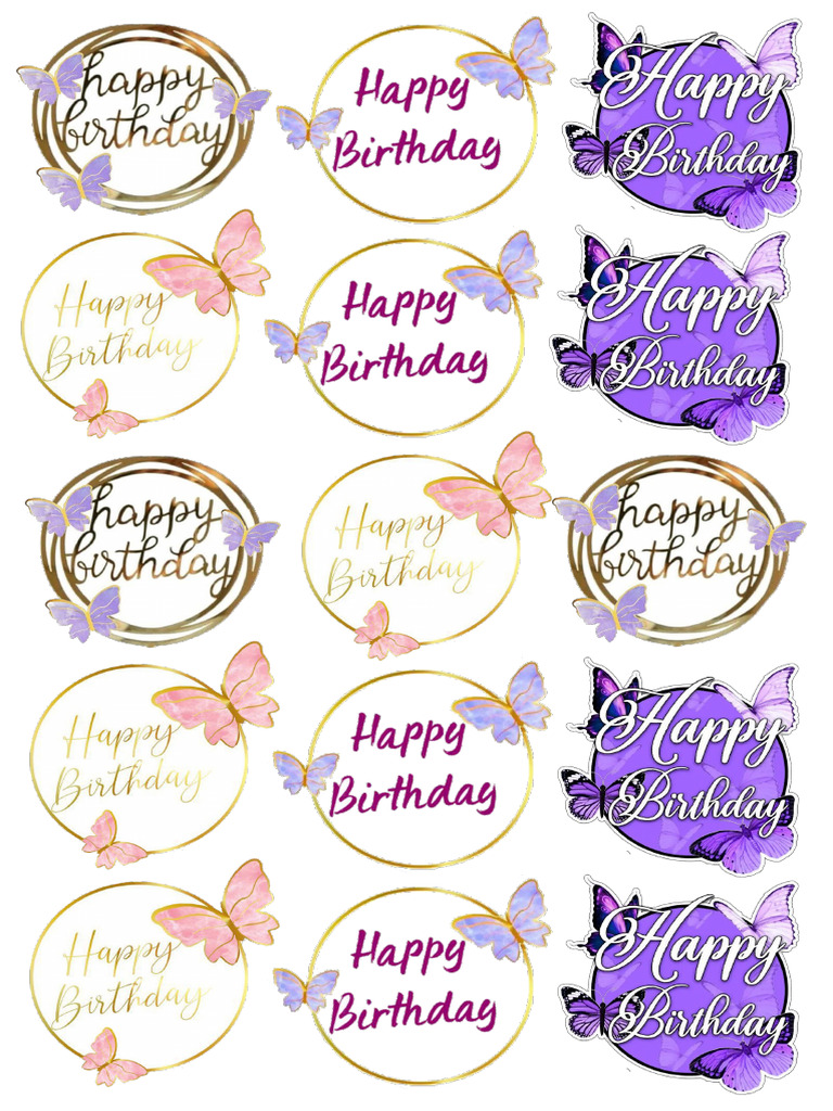 Tulisan HBD Bulat Kupu Kupu | PDF