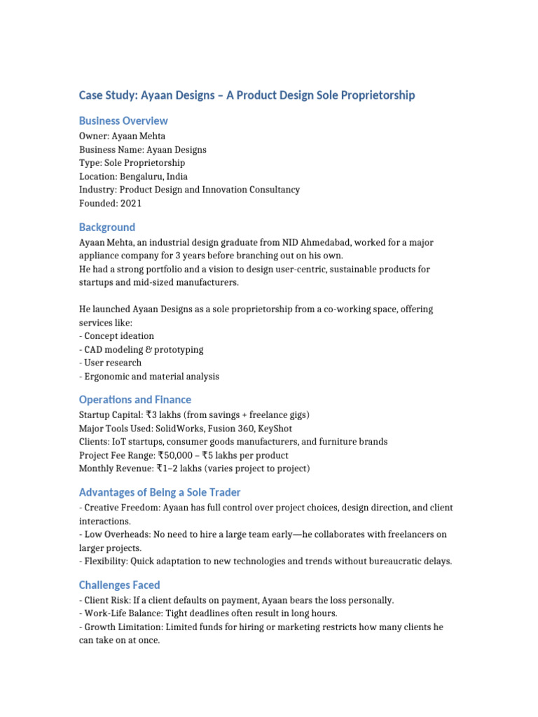 Ayaan Designs Case Study | PDF
