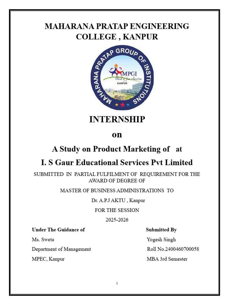 Product Marketing Internship Report | PDF | Statistics | Marketing
