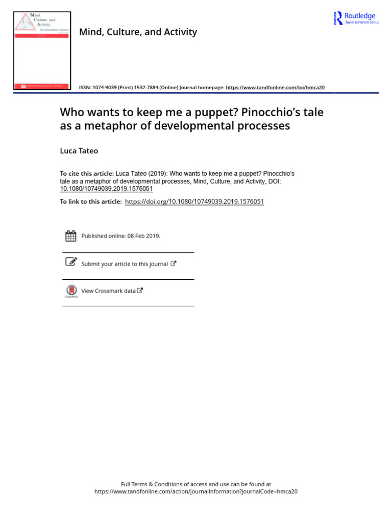 Pinocchio as a Developmental Metaphor | PDF | Pinocchio