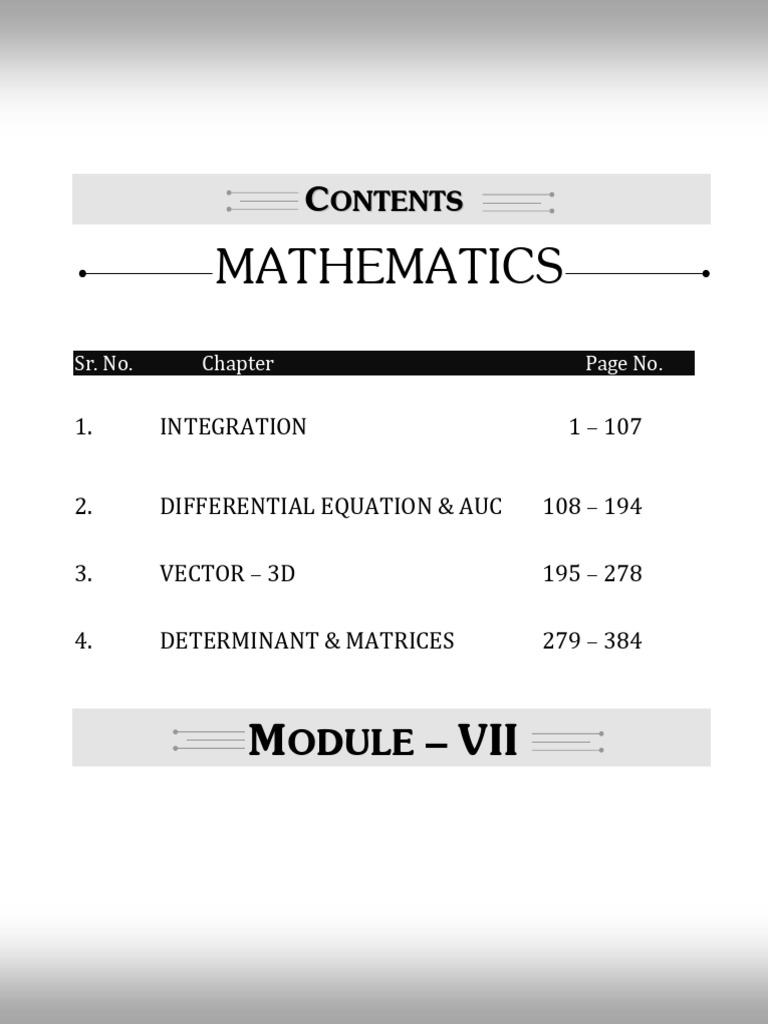 Int+d e+Vector+Det+Mat | PDF | Integral | Calculus