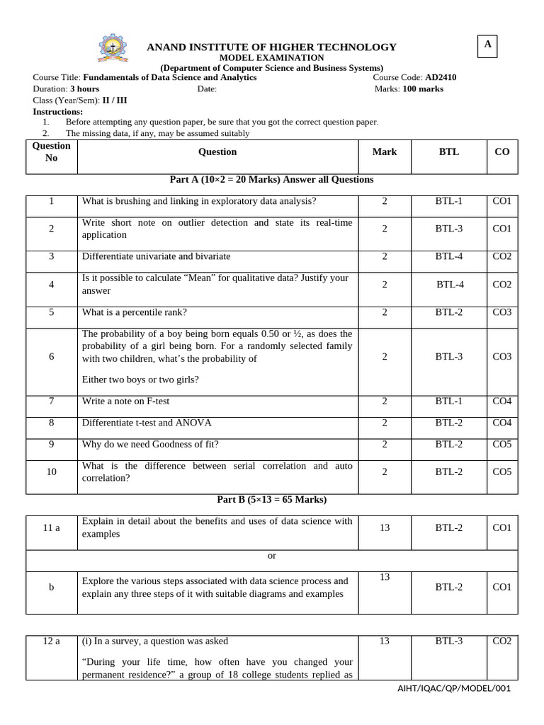 22.model QP Ad3491 - Seta | PDF | Type I And Type Ii Errors | Mammography