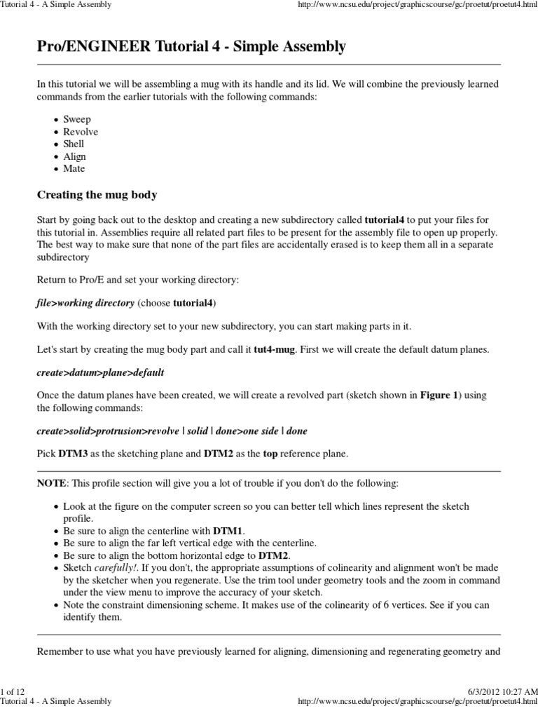 Tutorial 4 - A Simple Assembly | PDF | Line (Geometry) | Euclidean Vector