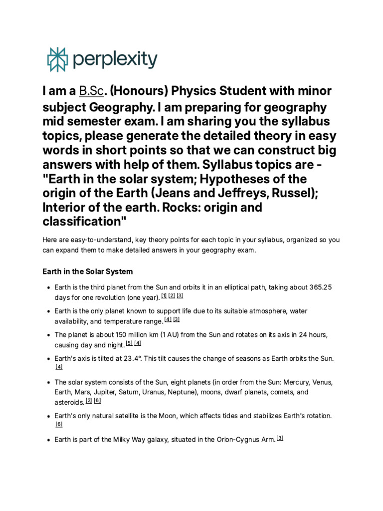 Physical Geography - Unit II - Topics Eleborated | PDF | Rock (Geology ...