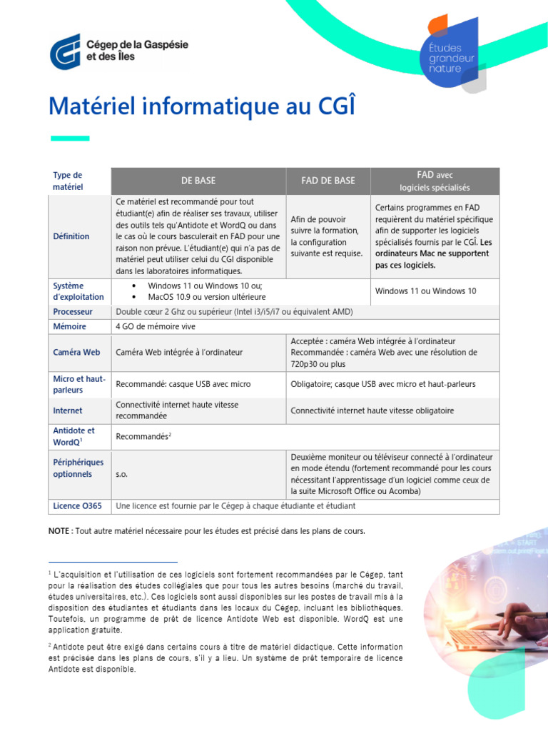 Materiel Informatique Au Cgi | PDF | Informatique | Windows 10