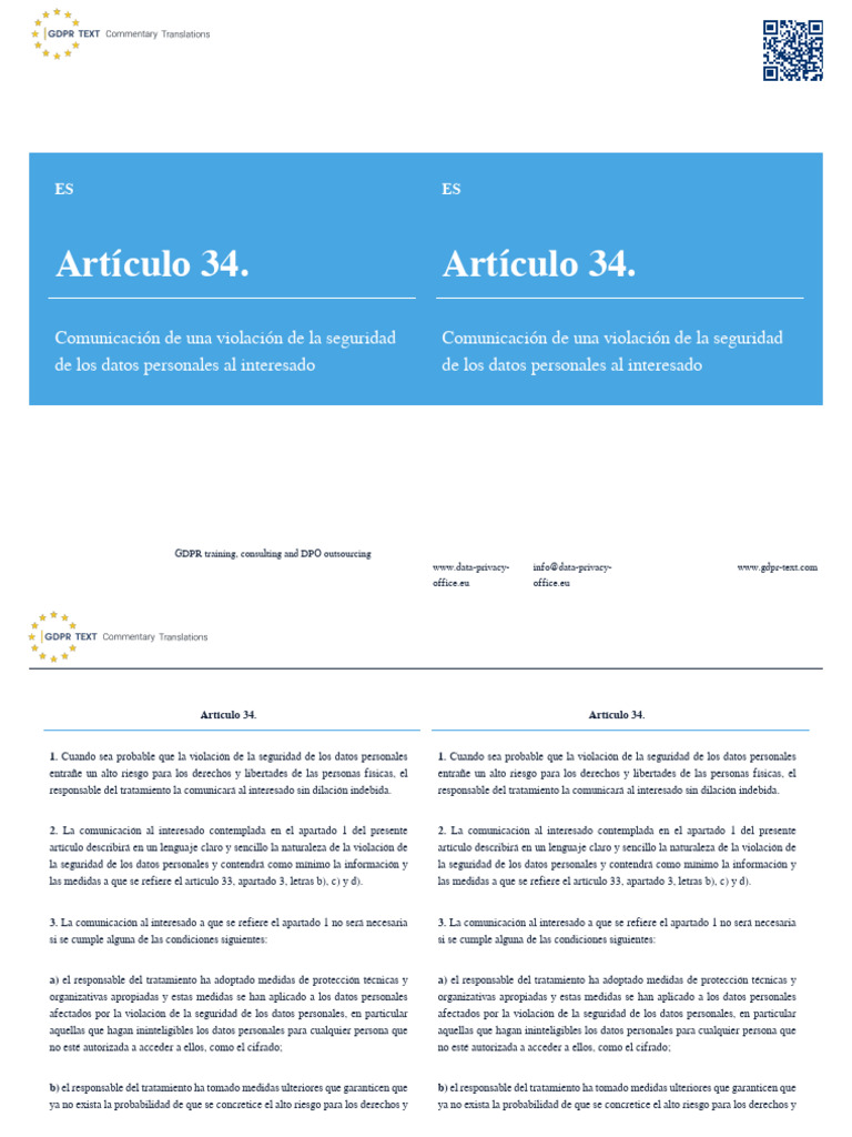 (GDPT Text - Com) Article 34 Es Es | PDF