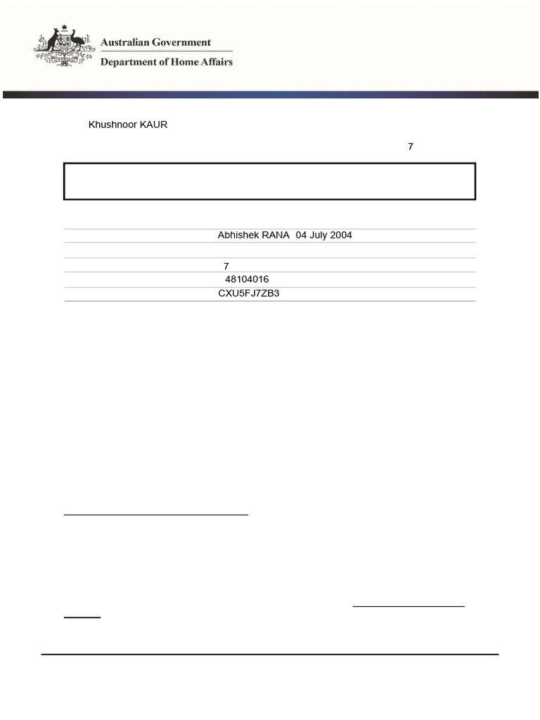 IMMI Acknowledgement of Application Received Abhishek-1 | PDF