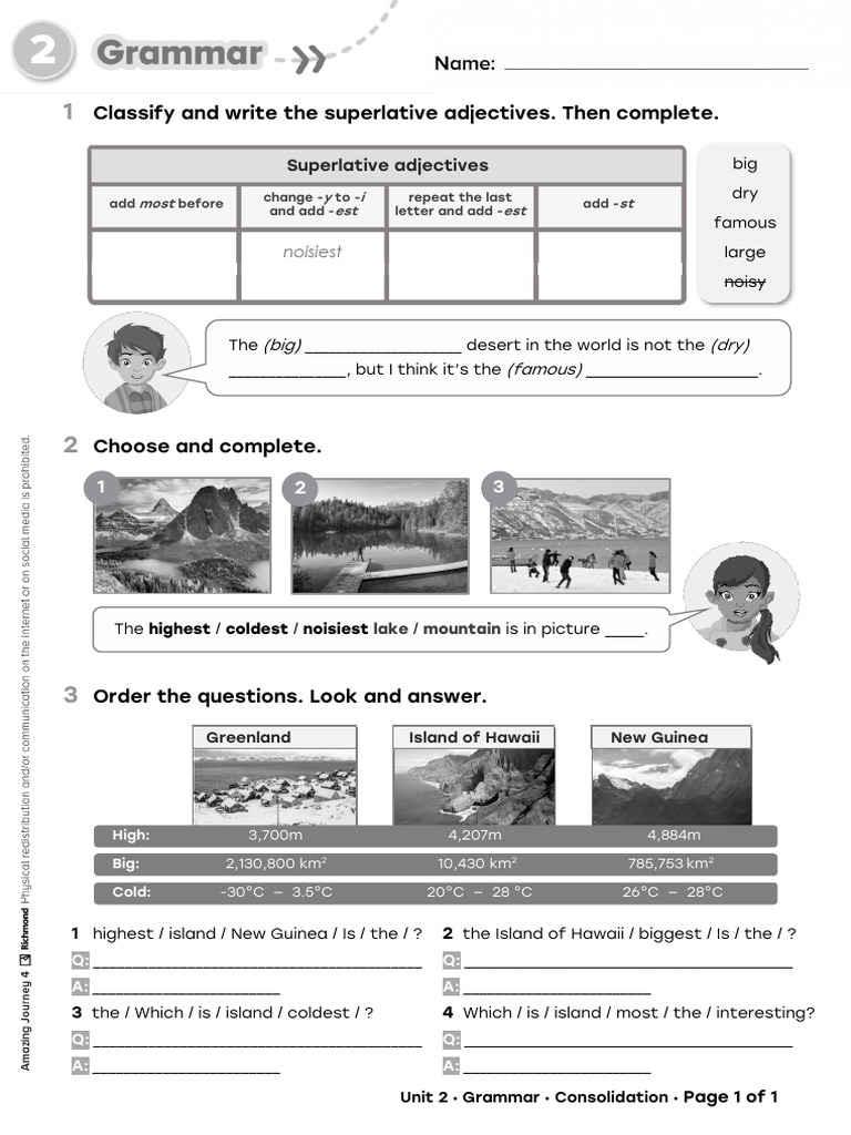 Amazing Journey 4 Unit 2 Grammar Consolidation | PDF