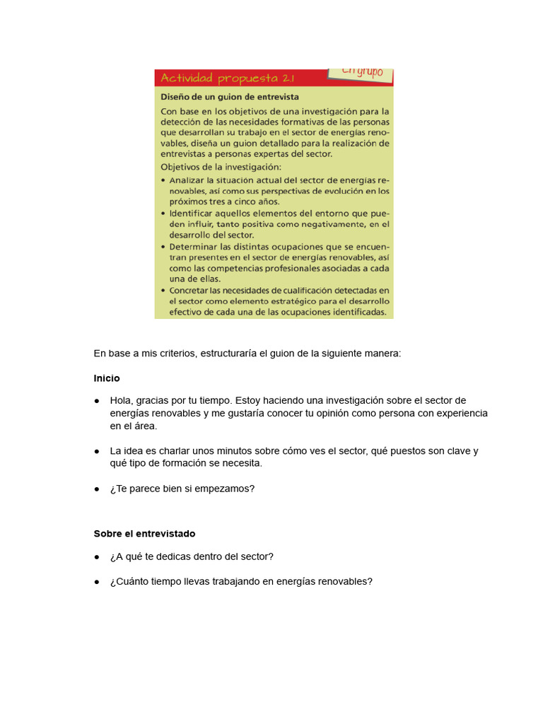 Diseño Entrevista. Act 2.1 Propuesta Página 31 | PDF