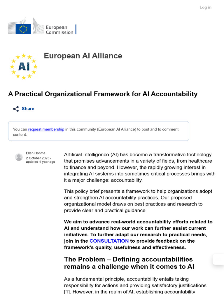 A Practical Organizational Framework For AI Accountability | PDF ...