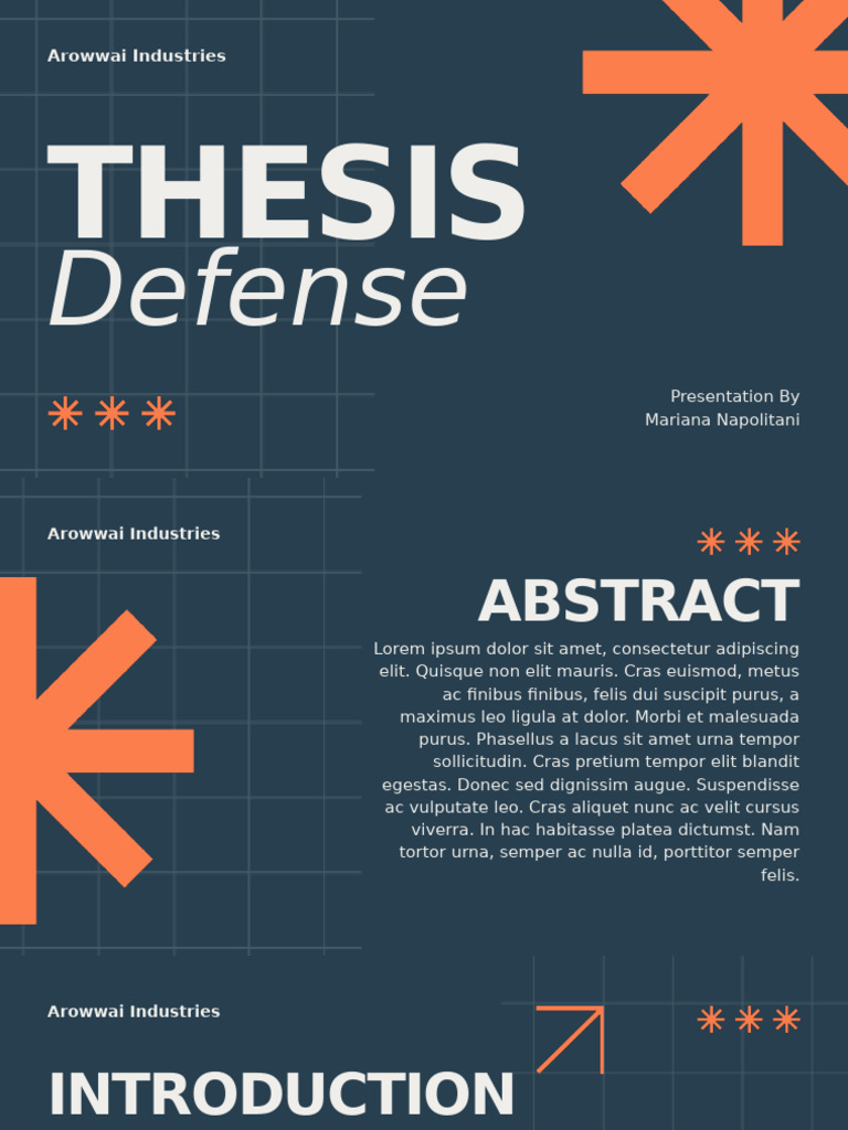 Blue and Orange Modern Abstract Thesis Defense Presentation | PDF