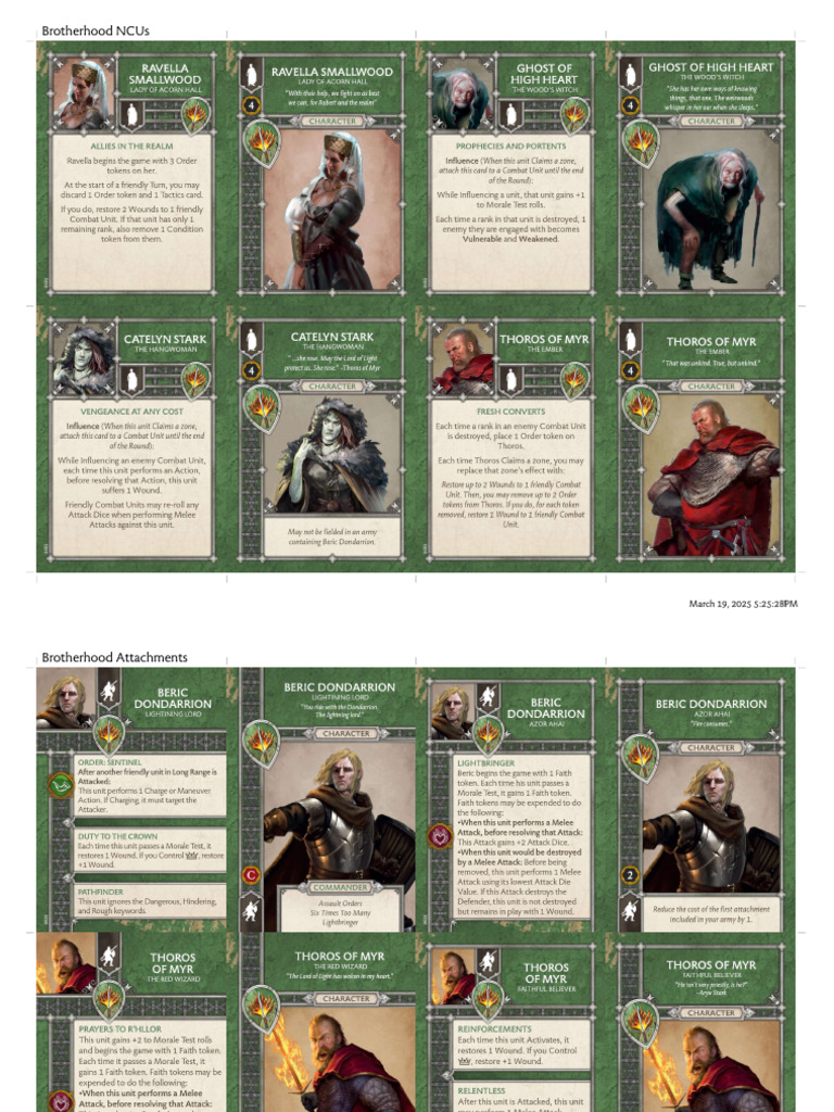 S06 All Brotherhood Without Banners Cards | PDF