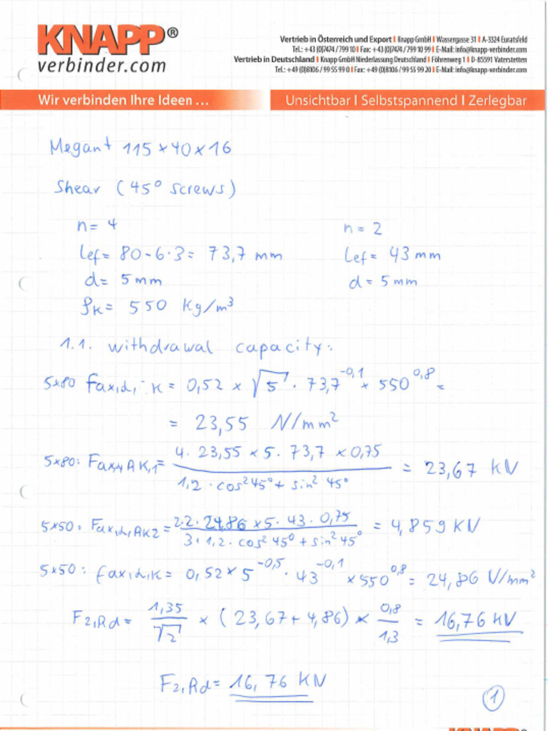Knapp Final Calculations | PDF