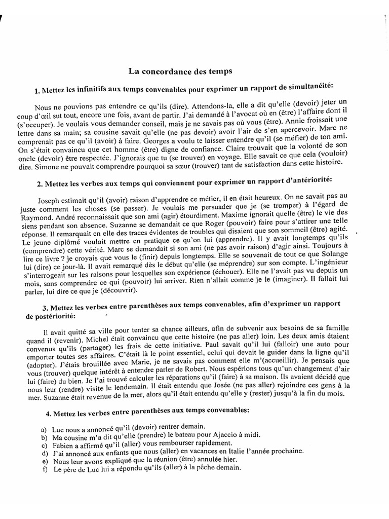 Concordance Des Temps | PDF