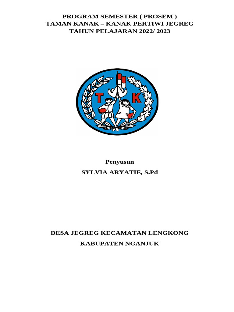 Prosem TK Pertiwi Jegreg 2022/2023 | PDF
