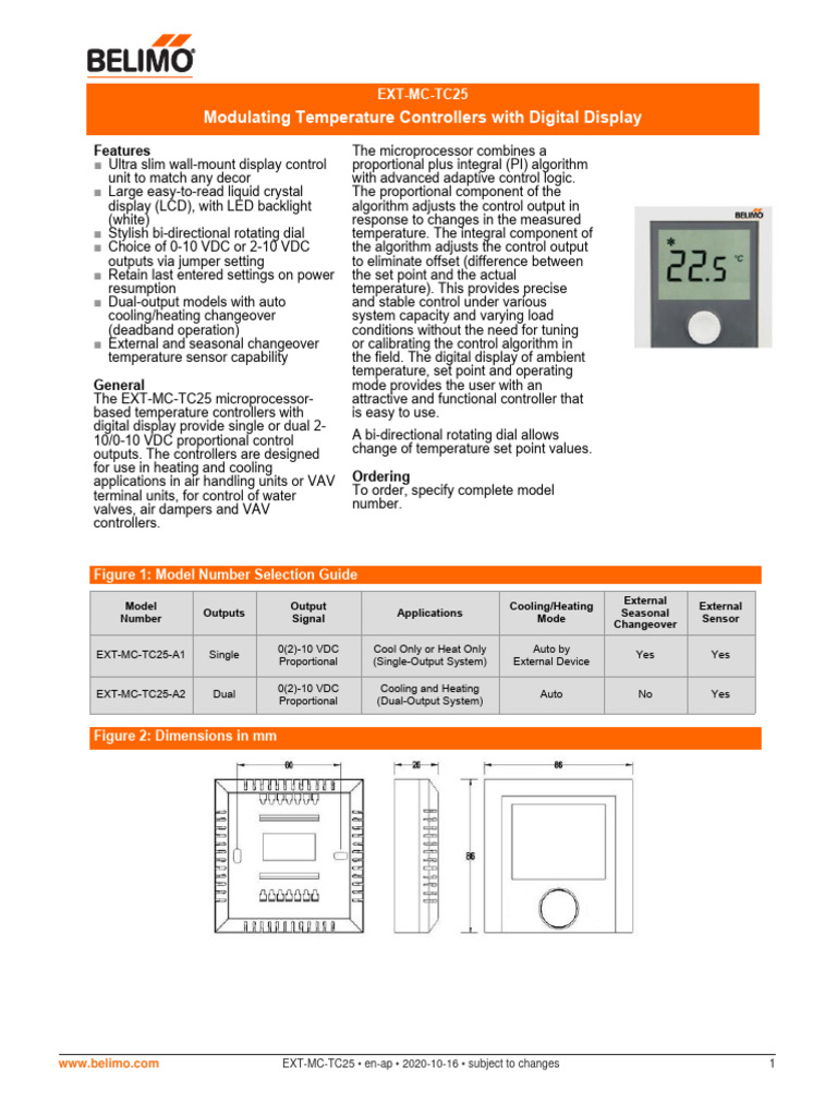 EXT-MC-TC25 Temperature Controller Guide | PDF | Thermostat | Temperature
