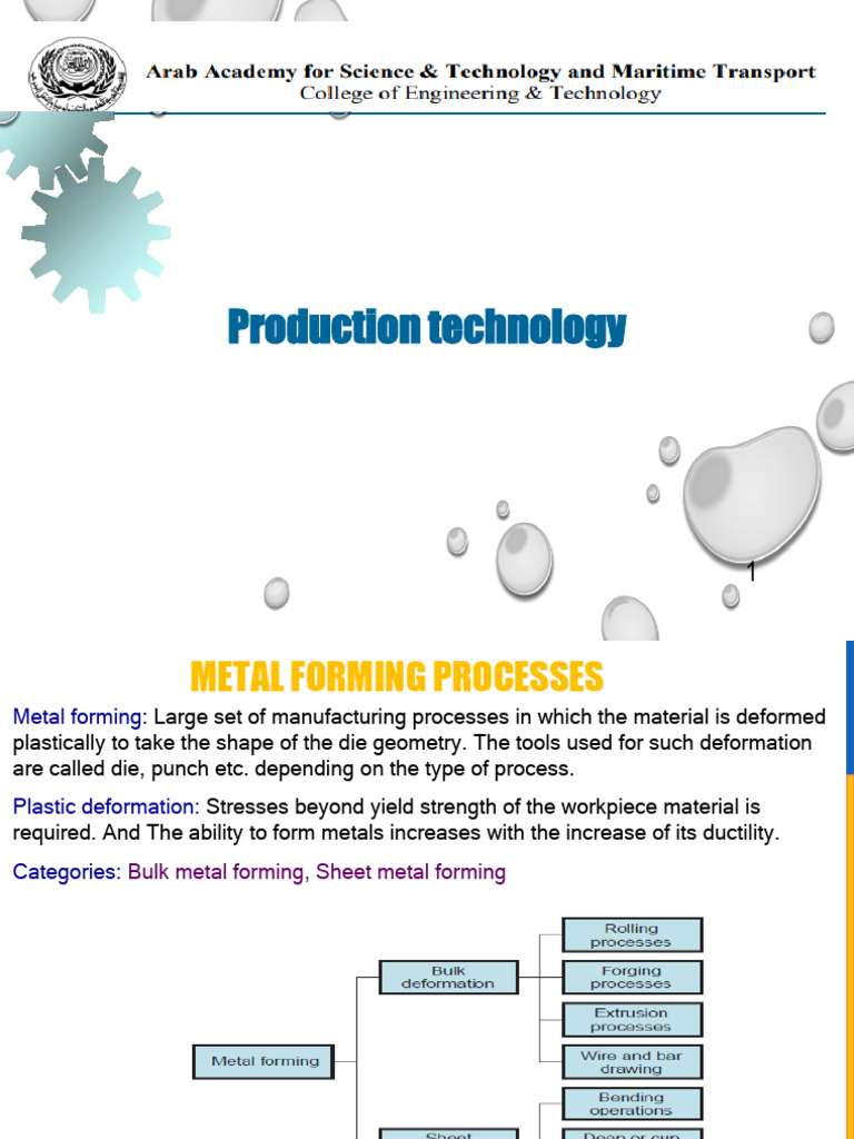 Lecture 8 - Metal Forming (A) | PDF | Extrusion | Forging