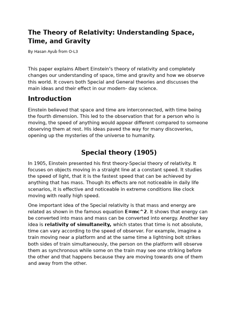 The Theory of Relativity | PDF | General Relativity | Gravity