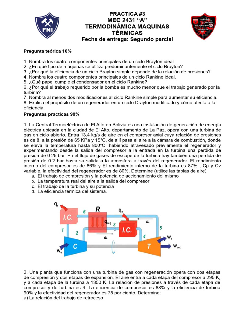 Practica 3 MEC 2431 | PDF | Vapor | Turbina