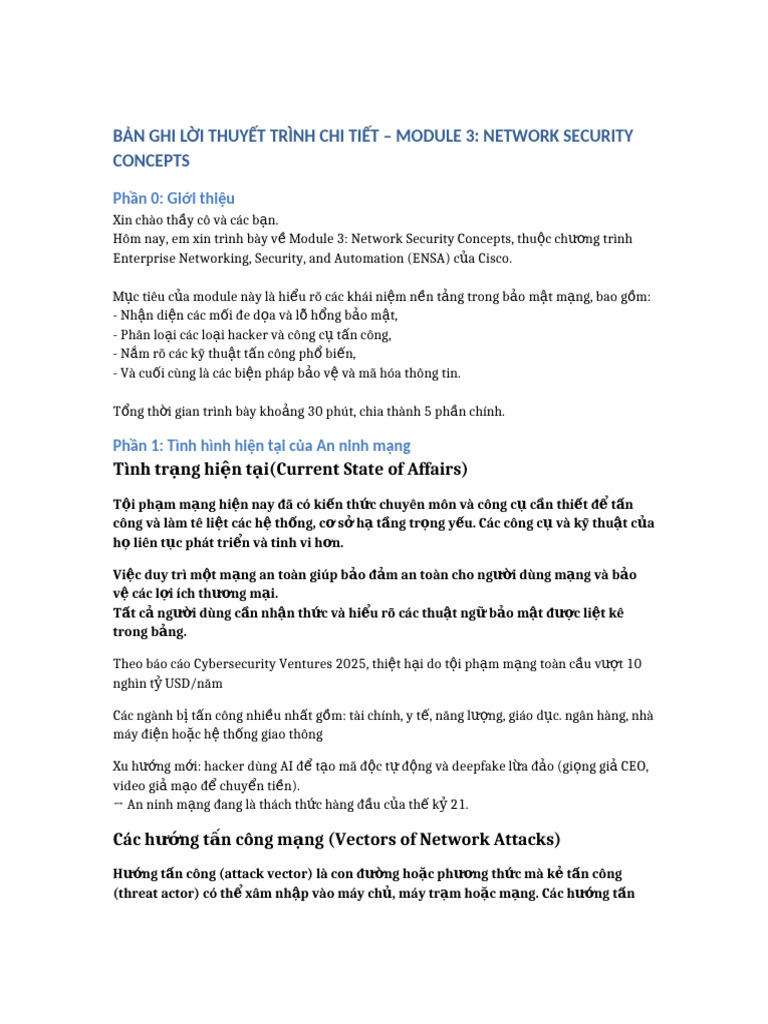 ENSA Module3 Presentation Script | PDF