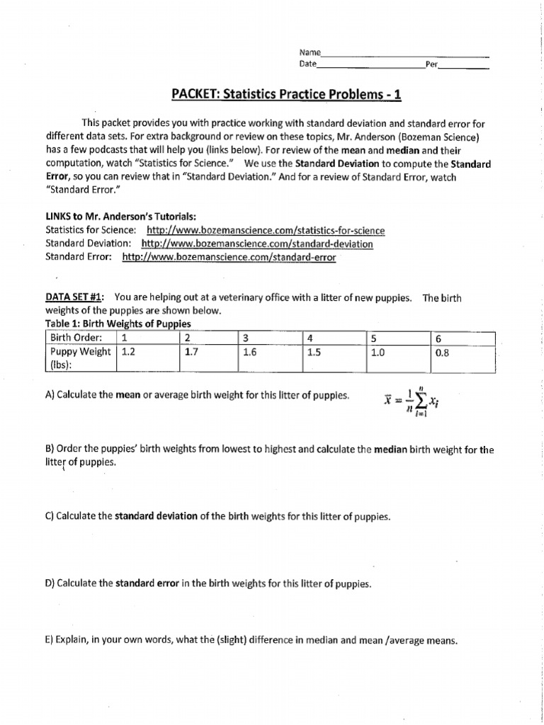 AP Bio Standard Deviation | PDF