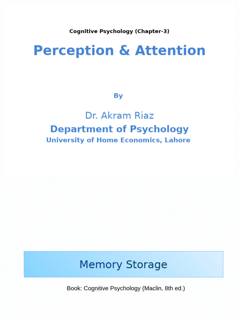 Perception and Memory in Cognitive Psychology | PDF | Perception ...
