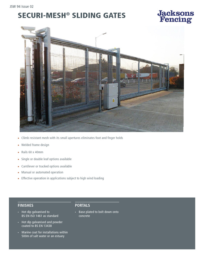Climb-Resistant Sliding Gates Overview | PDF