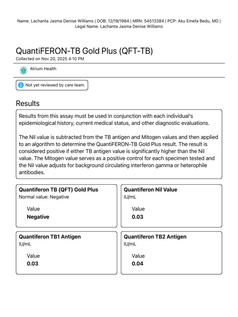 MyChart - Test Details | PDF