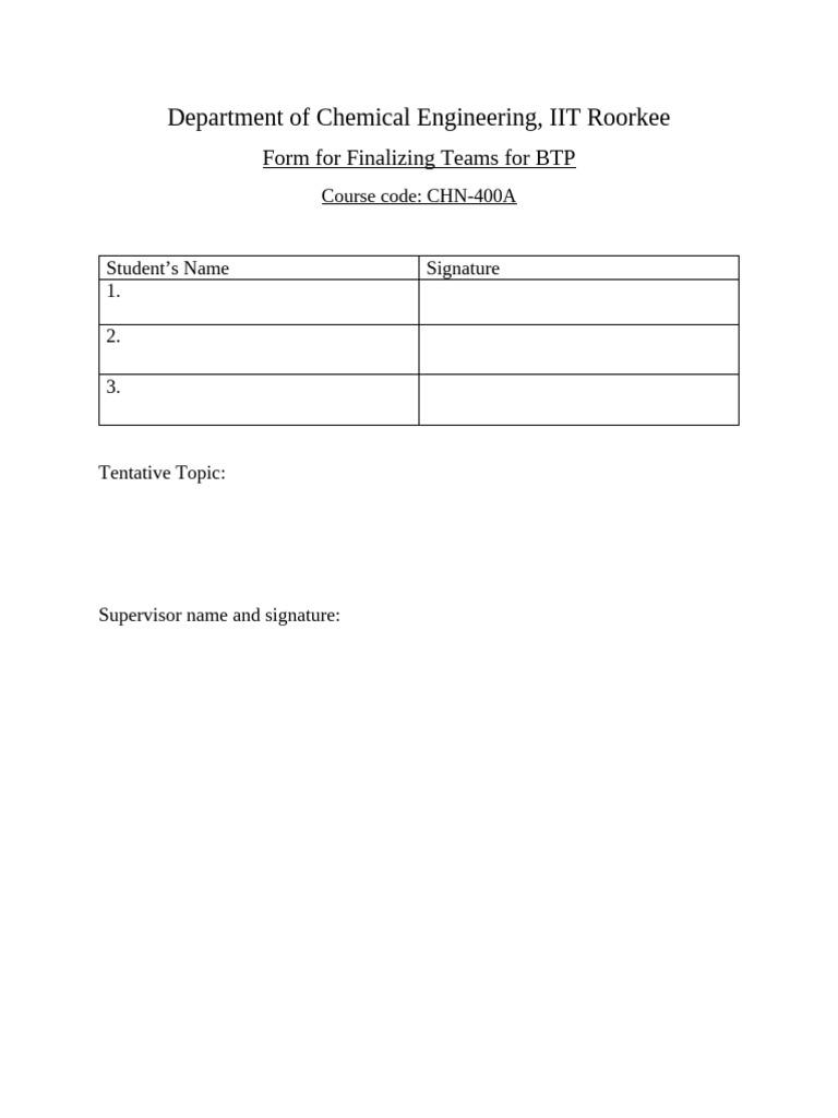 Form BTP | PDF