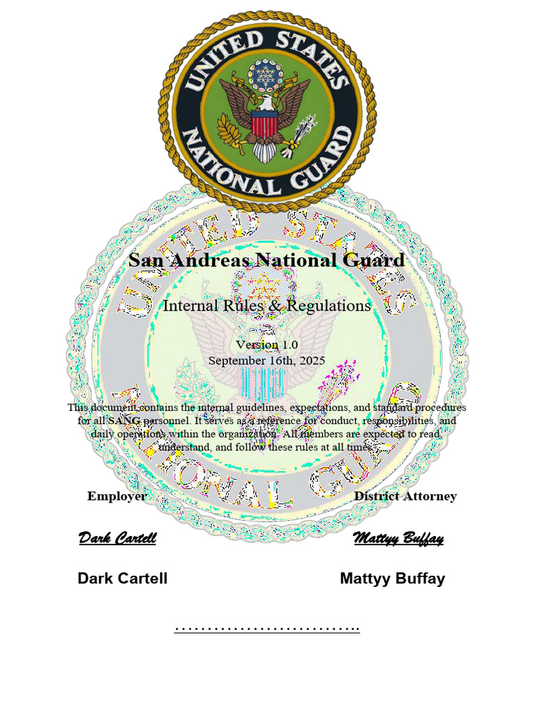 San Andreas National Guard Regulations | PDF