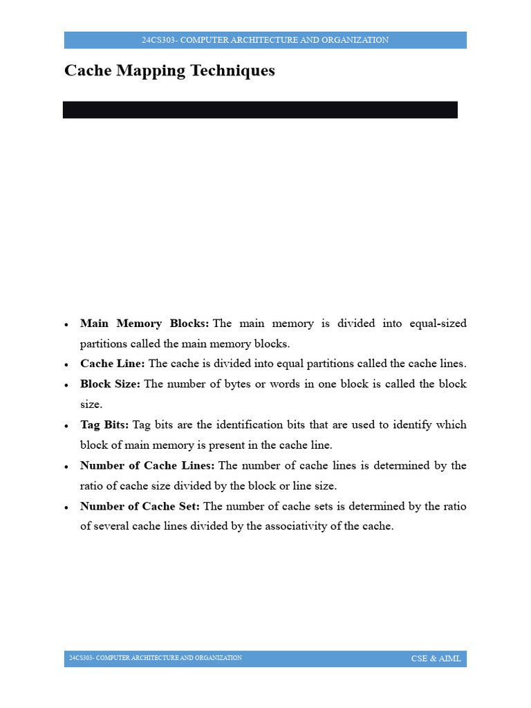 Cache Mapping | PDF | Cpu Cache | Computer Architecture