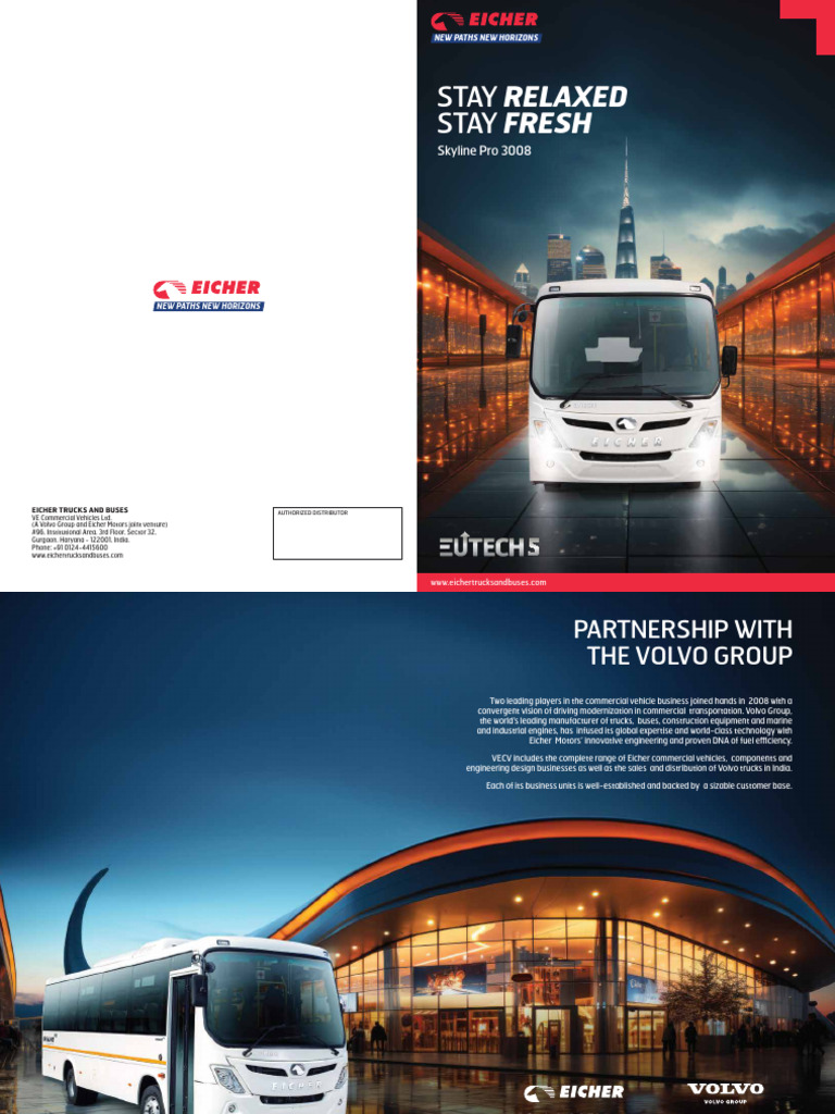 Eicher Skyline Pro 3008 H Bus Overview | PDF | Bus | Truck