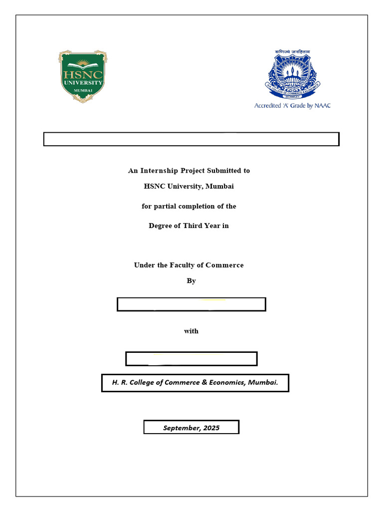 Internship Report: H. R. College Mumbai | PDF