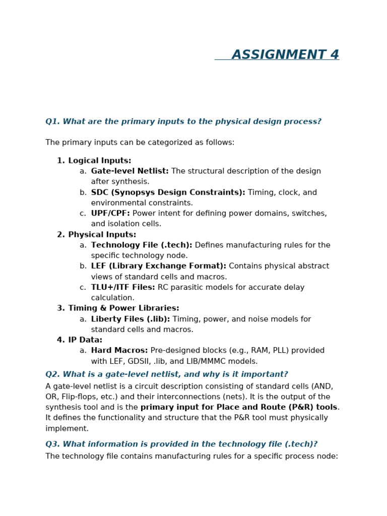 Key Inputs for Physical Design Process | PDF | Electronic Design ...
