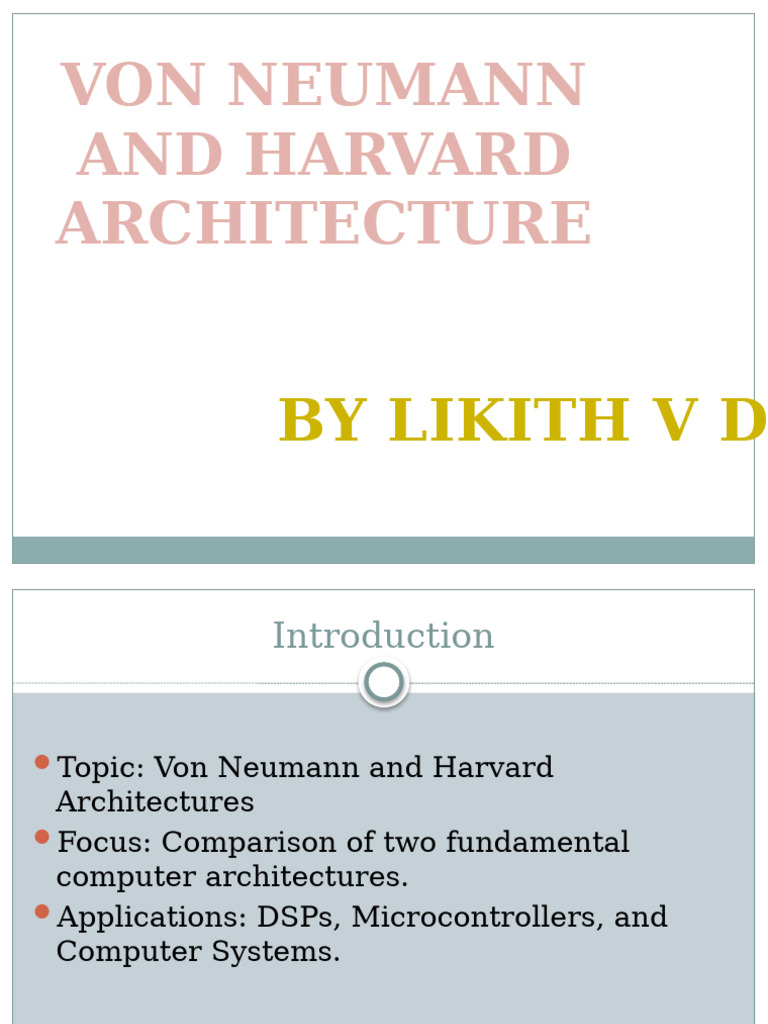 Von Neumann vs. Harvard Architecture | PDF | Digital Signal Processor ...